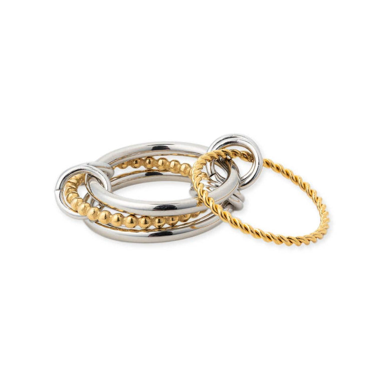 Maddox Stacked Ring – Mixed Metal Gold & Silver Stackable Ring – BRACHA